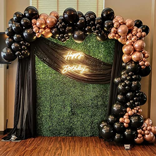 143Pcs Rose Gold Balloon Arch Garland Kit, Black Pink and Rose Gold Balloons 5/10/18 Inch for Women Girls Party Birthday Wedding Bridal Shower Bachelorette Engagement Anniversary Graduations Retirement New Year Party Supplies Backdrop Decorations…