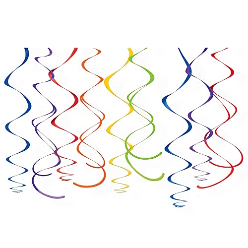 amscan Swirl (12ct) Party Decorations, 22", Multicolor