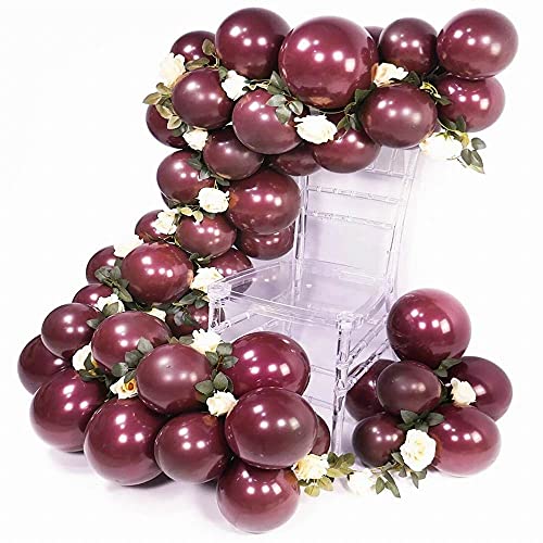 118pcs Burgundy Gold Balloon Arch Garland Kit Double Stuffed Wine Red Balloons Gold Dot Confetti Balloon for Valentines Day Birthday Wedding Decorations Baby Shower Bridal Shower Globos