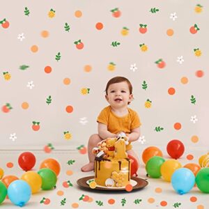 Capoda 300 Pcs Little Cutie Baby Shower Confetti Citrus Confetti White Green Orange Confetti Tangerine Eucalyptus Scatter Confetti for Baby Shower Birthday Wedding Party Table Decoration Supplies