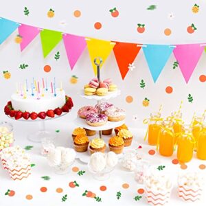 Capoda 300 Pcs Little Cutie Baby Shower Confetti Citrus Confetti White Green Orange Confetti Tangerine Eucalyptus Scatter Confetti for Baby Shower Birthday Wedding Party Table Decoration Supplies