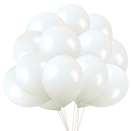 White Balloons Latex Party Balloons, 50 pack 12 Inches Helium balloons for Wedding Birthday Party Decorations