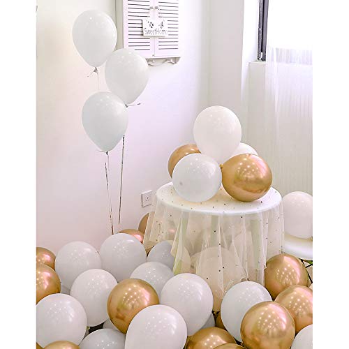 White Balloons Latex Party Balloons, 50 pack 12 Inches Helium balloons for Wedding Birthday Party Decorations