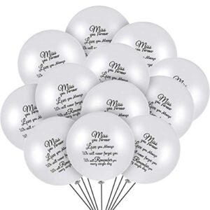 60 pieces white memorial balloons funeral helium remembrance balloons memorial release balloons for condolence, funeral, anniversary, memorial services