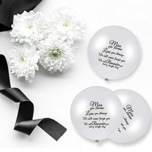 60 Pieces White Memorial Balloons Funeral Helium Remembrance Balloons Memorial Release Balloons for Condolence, Funeral, Anniversary, Memorial Services