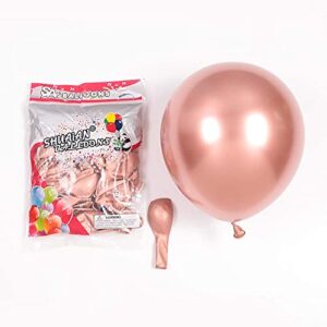 138Pcs Pink Balloons Arch Kit Shiny Metallic Rose Gold & Chrome Gold Latex Balloons Perfect for Birthday Party Bridal Baby Shower Wedding Party Decorations (Gold)