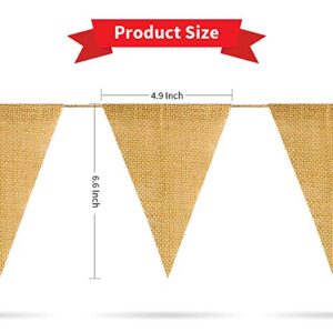 LEOBRO 48 Pcs Burlap Banner, 36Ft Triangle Flag, DIY Decoration for Holidays, Wedding, Camping, Party, New Year Decorations, Merry Christmas Banner, Indoor Christmas Decoration