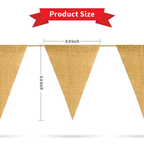 LEOBRO 48 Pcs Burlap Banner, 36Ft Triangle Flag, DIY Decoration for Holidays, Wedding, Camping, Party, New Year Decorations, Merry Christmas Banner, Indoor Christmas Decoration