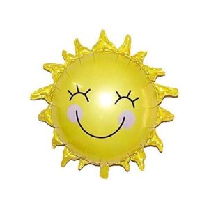 smiley-face sun balloon, 26″ foil mylar helium balloon, pack of 5