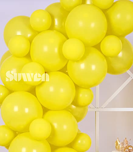 SUWEN Yellow Balloons Kit 77PCS Latex Helium Shiny Mustard Yellow Balloon Different Sizes 10 Inch 5 Inch for Birthday Graduation Wedding Shower Anniversary Party Decorations