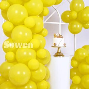 SUWEN Yellow Balloons Kit 77PCS Latex Helium Shiny Mustard Yellow Balloon Different Sizes 10 Inch 5 Inch for Birthday Graduation Wedding Shower Anniversary Party Decorations