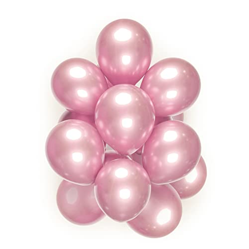 Light Pink Metallic Balloons，12inch（50pcs）Chrome Latex Pink Balloons,Tiffany Metallic balloonns.