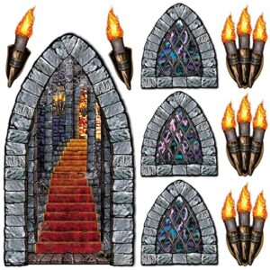 stairway, window & torch props party accessory (1 count) (9/pkg)