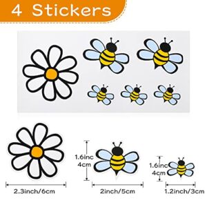 Honey Bee Party Decorations, Bee Baby Centerpieces Honeycomb Decorations with Bee Sunflower Stickers for Bee Themed Party Baby Shower Birthday Table Party Decoration (4 Sets)