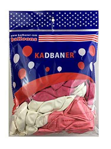 KADBANER White light pink rose red Balloons,100-Pack,12-Inch Latex Balloons, Wedding, Birthday Party, Baby Shower, Christmas Party Decorations