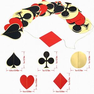 6 Pcs 46.3 Feet Casino Party Decorations Casino Party Hanging Paper Garlands Las Vegas Theme Poker Card Garlands Casino Night Banner Garland Party Photo Booth Backdrops Props(Cute Style)