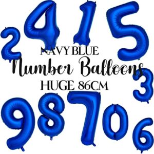 Navy Blue Number 5 Balloons 40 Inch Large Dark Blue Helium Foil Balloons for Birthday Party 2022 Graduation Decorations Anniversary Celebrations (Number 5)