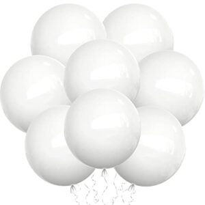 white balloons latex party balloons – 20 pack 18 inch big white thicker balloons large round helium balloons for baby shower wedding graduation birthday white themed party decorations