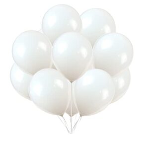 100 premium quality balloons:12 inches white latex balloons , birthday, wedding, baby shower, party decoration (white)