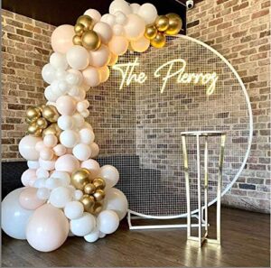 white gold arch garland kit – 124pcs chrome gold white and double skin with white balloons for wedding birthday baby shower graduation anniversary bachelorette party background decorations