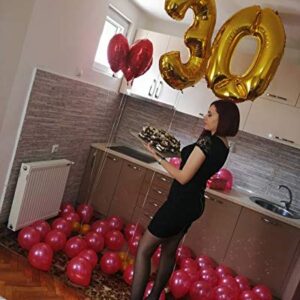 40inch Gold Number 30 Balloon Party Festival Decorations Birthday Anniversary Jumbo foil Helium Balloons Party Supplies use Them as Props for Photos (40inch Gold Number 30)