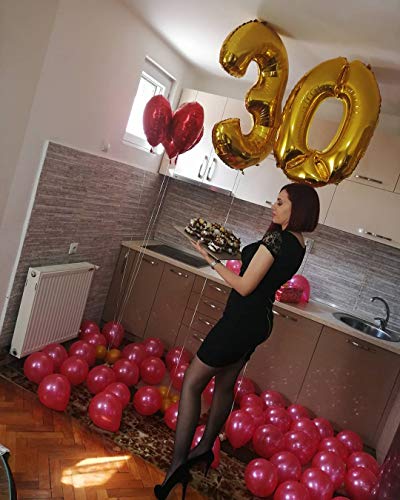 40inch Gold Number 30 Balloon Party Festival Decorations Birthday Anniversary Jumbo foil Helium Balloons Party Supplies use Them as Props for Photos (40inch Gold Number 30)