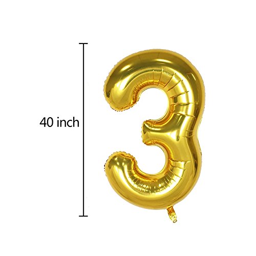 40inch Gold Number 30 Balloon Party Festival Decorations Birthday Anniversary Jumbo foil Helium Balloons Party Supplies use Them as Props for Photos (40inch Gold Number 30)