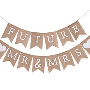 Future Mr&Mrs Burlap Banner - Future Mr&Mrs Couples Shower Decor,Bridal Shower Decorations ,Engagement Banner , Best Bridal Wedding Supplies