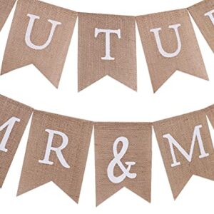 Future Mr&Mrs Burlap Banner - Future Mr&Mrs Couples Shower Decor,Bridal Shower Decorations ,Engagement Banner , Best Bridal Wedding Supplies