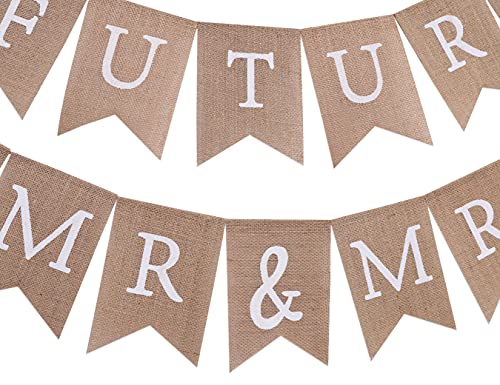 Future Mr&Mrs Burlap Banner - Future Mr&Mrs Couples Shower Decor,Bridal Shower Decorations ,Engagement Banner , Best Bridal Wedding Supplies