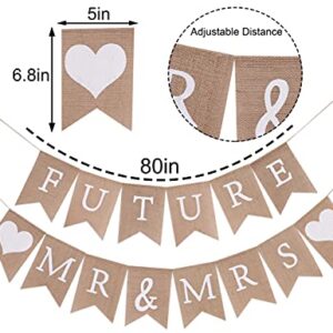 Future Mr&Mrs Burlap Banner - Future Mr&Mrs Couples Shower Decor,Bridal Shower Decorations ,Engagement Banner , Best Bridal Wedding Supplies