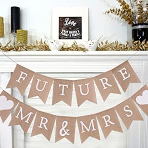 Future Mr&Mrs Burlap Banner - Future Mr&Mrs Couples Shower Decor,Bridal Shower Decorations ,Engagement Banner , Best Bridal Wedding Supplies