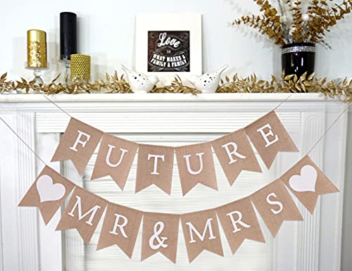 Future Mr&Mrs Burlap Banner - Future Mr&Mrs Couples Shower Decor,Bridal Shower Decorations ,Engagement Banner , Best Bridal Wedding Supplies