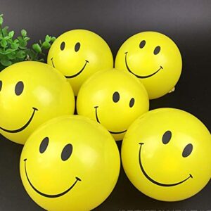 100pcs Smile Face Yellow 6 inch Balloons, 6 inch