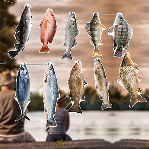 Gone Fishing String Hanging Banner for Birthday Welcome Home Vacation Family Reunion Bass Fishing Competition Freshwater Pond Outdoor Salt Water Tournament Retirement Barbecue Party Decoration (1 Line)