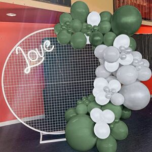 Sugoiti Retro Theme Balloons Garland Arch Kit Retro Green Gray White Colors Latex Balloon 147PCS for Baby&Bridal Shower Birthday Party Wedding Engagement