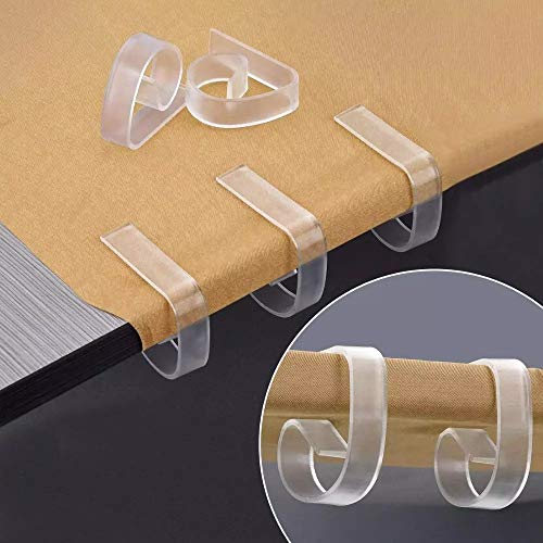 HSCC666 Clear Plastic Tablecloth Clips - Table Cover Cloth Clamps Holder for Home Party Picnic, Set of 50