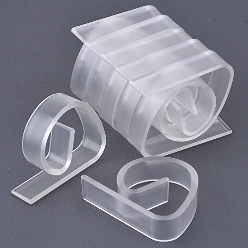 HSCC666 Clear Plastic Tablecloth Clips - Table Cover Cloth Clamps Holder for Home Party Picnic, Set of 50