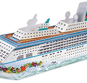 Beistle Three Dimensional Cruise Ship Table Centerpiece – Nautical Decorations – Bon Voyage Ocean Theme Party Supplies, 13.25", Multicolor