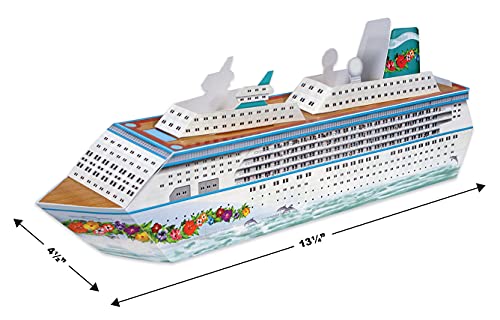 Beistle Three Dimensional Cruise Ship Table Centerpiece – Nautical Decorations – Bon Voyage Ocean Theme Party Supplies, 13.25", Multicolor