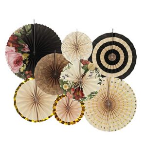 zilue party hanging paper fans decoration set for wedding birthday party mother’s day round events accessories set of 8