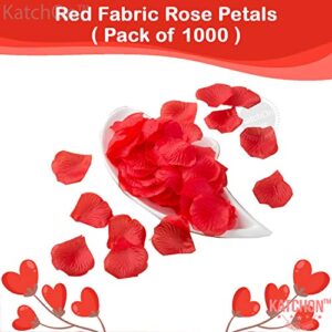 Giant, Teddy Bear Balloons Set - 40 Inch, Pack of 14 | Pack of 1000 Red Rose Petals for Valentines Day Decor | Red Heart Shaped Balloons, I Love You Balloons for Romantic Decorations Special Night