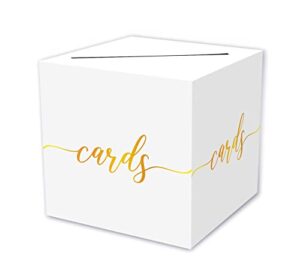 receiving card box – 8”8”8” gift or money box holder for wedding,baby or bridal shower,birthday, graduation,engagement, party favor, decorations, 1 set(hezi-b019)