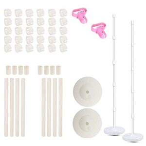 Balloon Columns Kit -2 Sets Balloon Stands For Floor Tower Includding Adjustable 5 Feet Pole Base Birthday Wedding Party Holiday Decorations