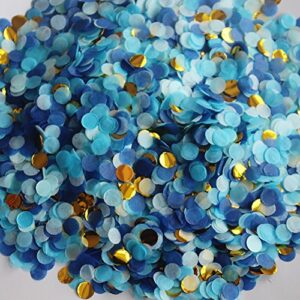 small circle confetti for party decor 10mm – pack of 20 grams – blue gold