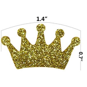 Famoby 100pcs/pack Gold Glittery Prince King Crown Confetti for Baby Shower Party Decorations