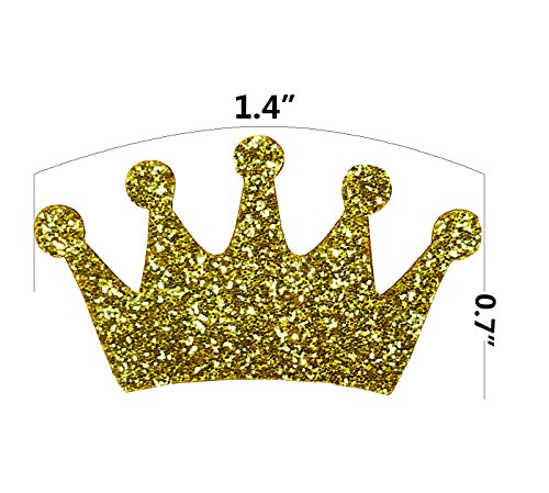 Famoby 100pcs/pack Gold Glittery Prince King Crown Confetti for Baby Shower Party Decorations