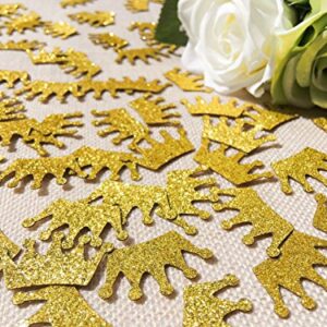 Famoby 100pcs/pack Gold Glittery Prince King Crown Confetti for Baby Shower Party Decorations