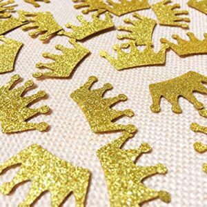 Famoby 100pcs/pack Gold Glittery Prince King Crown Confetti for Baby Shower Party Decorations