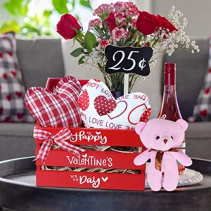 valentines day decor valentine centerpiece mini wooden crate valentines day decoration, valentine gifts for her valentine’s day farmhouse decorations tiered tray decor mantel shelf decor